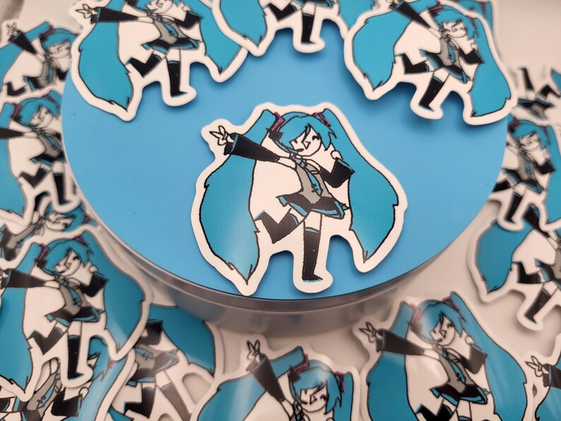 Hatsune Miku Meme Mspaint Doodle 2" Vinyl Weatherproof Sticker - Etsy