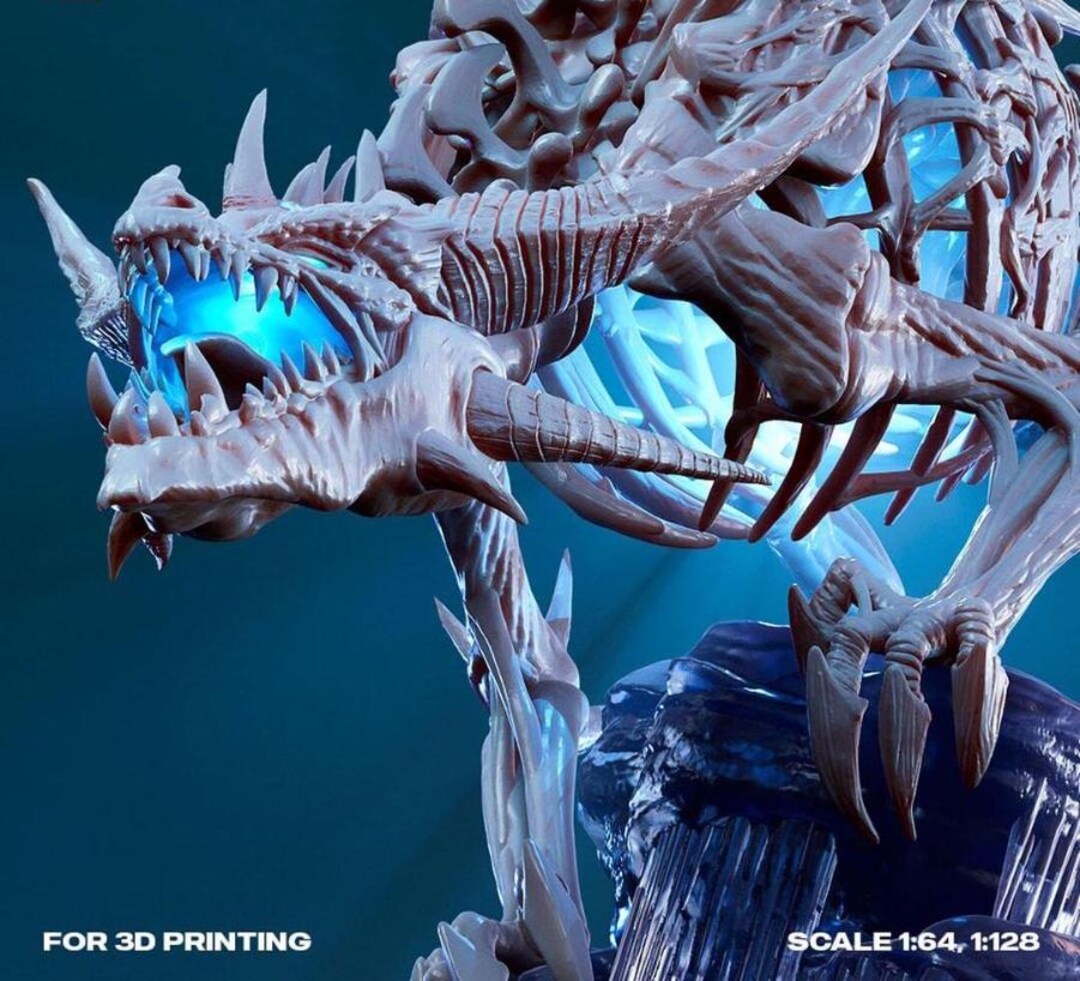Frost Wyrm Dragon STL | Ice Dragon 3D Printable Model | Fantasy ...