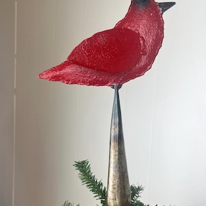 Tree Topper Cardinal Metal Christmas Decor Holiday Tree - Etsy