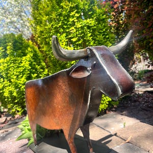 Steel Cow Sculpture Tabletop Art Piece Farmhouse Art - Etsy