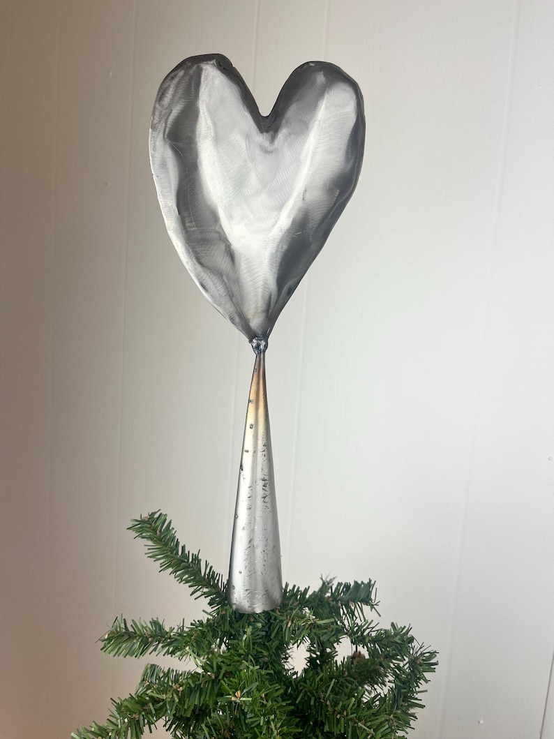 Tree Topper Heart Steel, Christmas Topper, Modern Holiday - Etsy