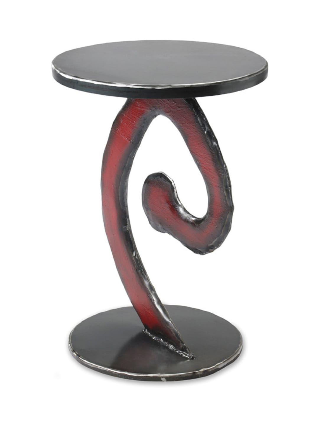 End Table Reclaimed Swirl Metal Tall Side Table - Etsy