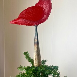 Tree Topper Cardinal Metal Christmas Decor Holiday Tree - Etsy