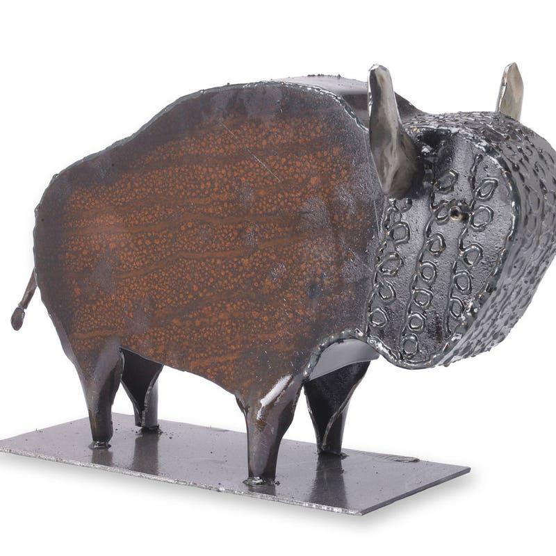Metal Buffalo Statue - Etsy