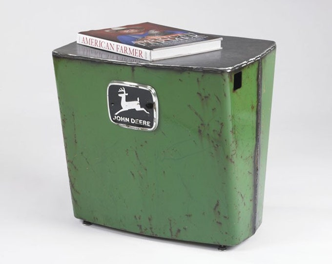 End Side Table Recycled Farm Machinery Green Tractor Hood - Etsy