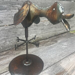 Goose Steel Tabletop Sculpture, Metal Centerpiece, Folk Art Mantle ...