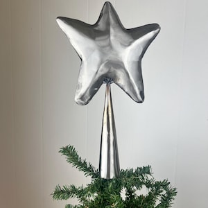 Christmas Star Tree Topper, Rustic Steel Holiday Decor, Outdoor Winter ...