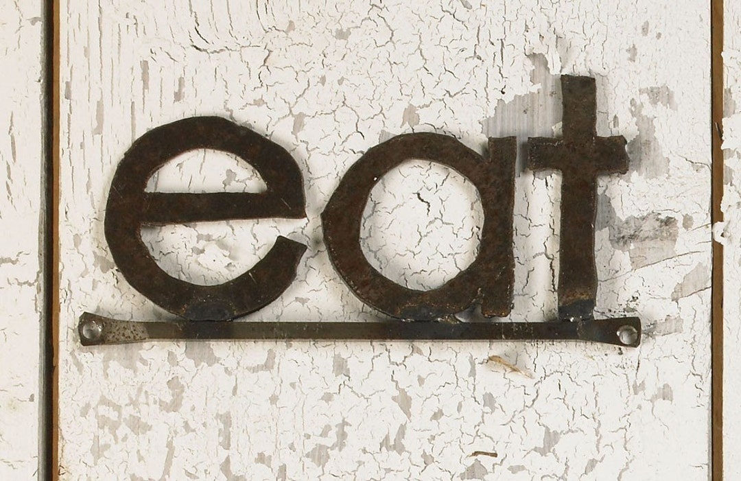 Eat Sign: Reclaimed Metal Kitchen Wall Decor - Etsy