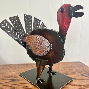 Art Metal Turkey, Tabletop Steel Sculpture, Mantle Decor Rustic ...