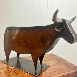 Steel Cow Sculpture Tabletop Art Piece Farmhouse Art - Etsy