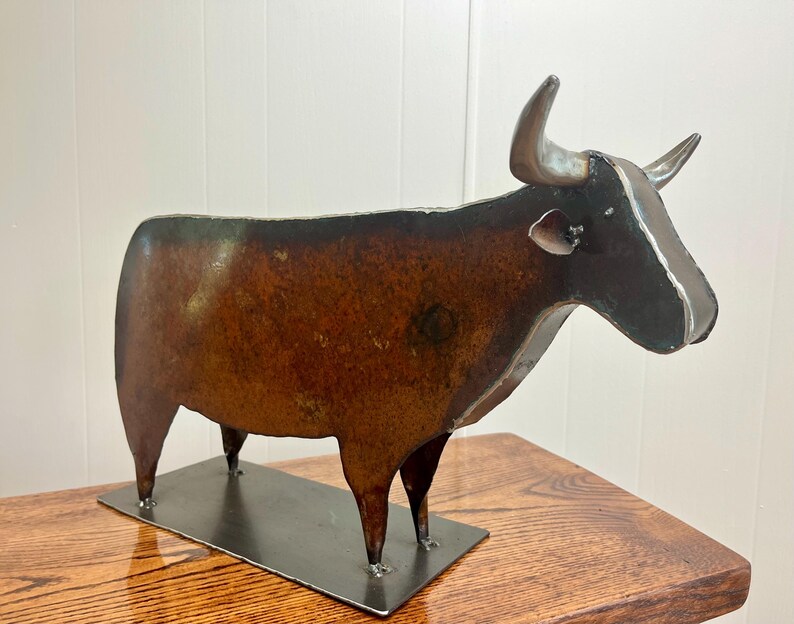 Steel Cow Sculpture Tabletop Art Piece Farmhouse Art - Etsy