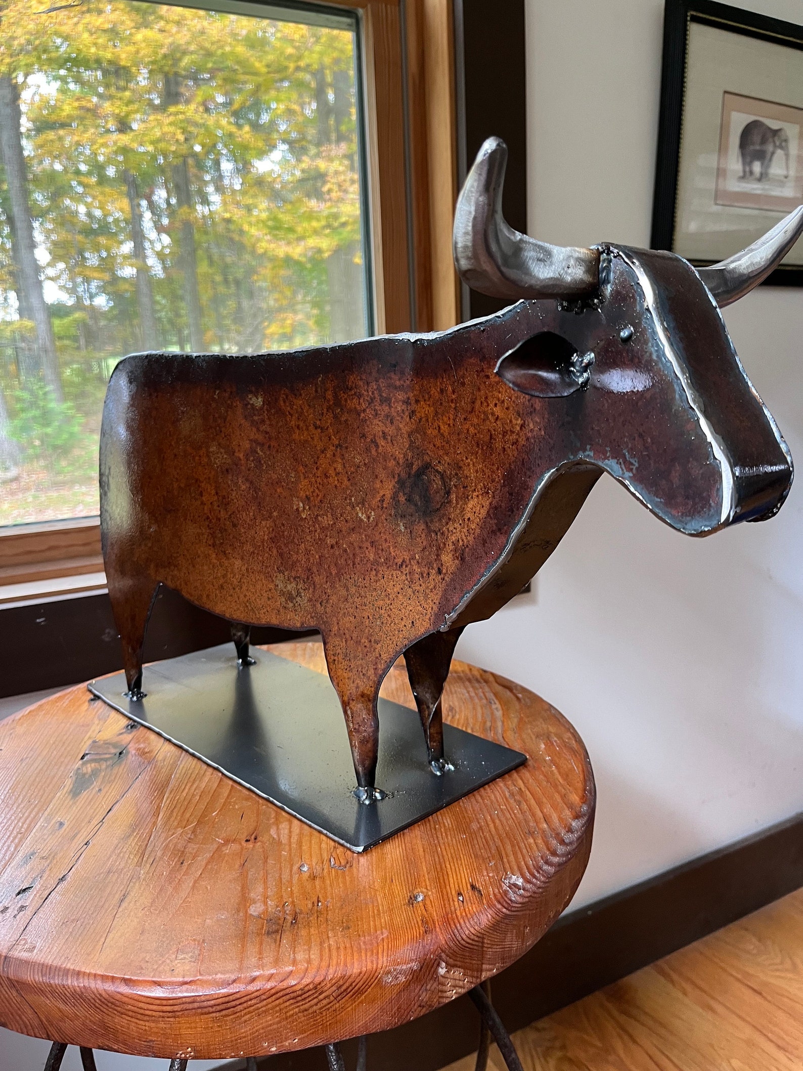 Steel Cow Sculpture Tabletop Art Piece Farmhouse Art - Etsy
