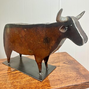 Steel Cow Sculpture Tabletop Art Piece Farmhouse Art - Etsy