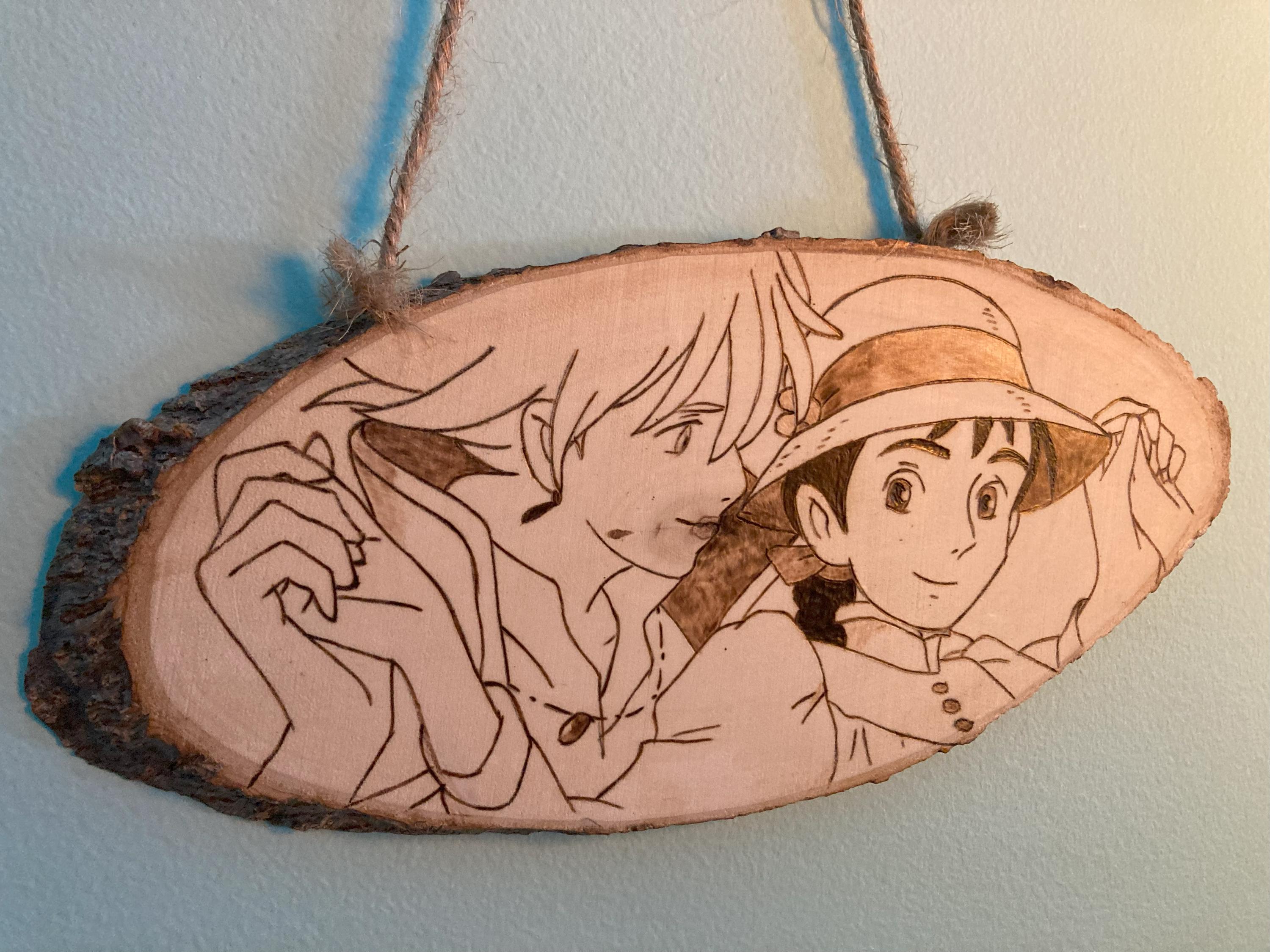 Howl's Moving Castle Sophie Wood Burned Hand Made Art, Studio Ghibli ...