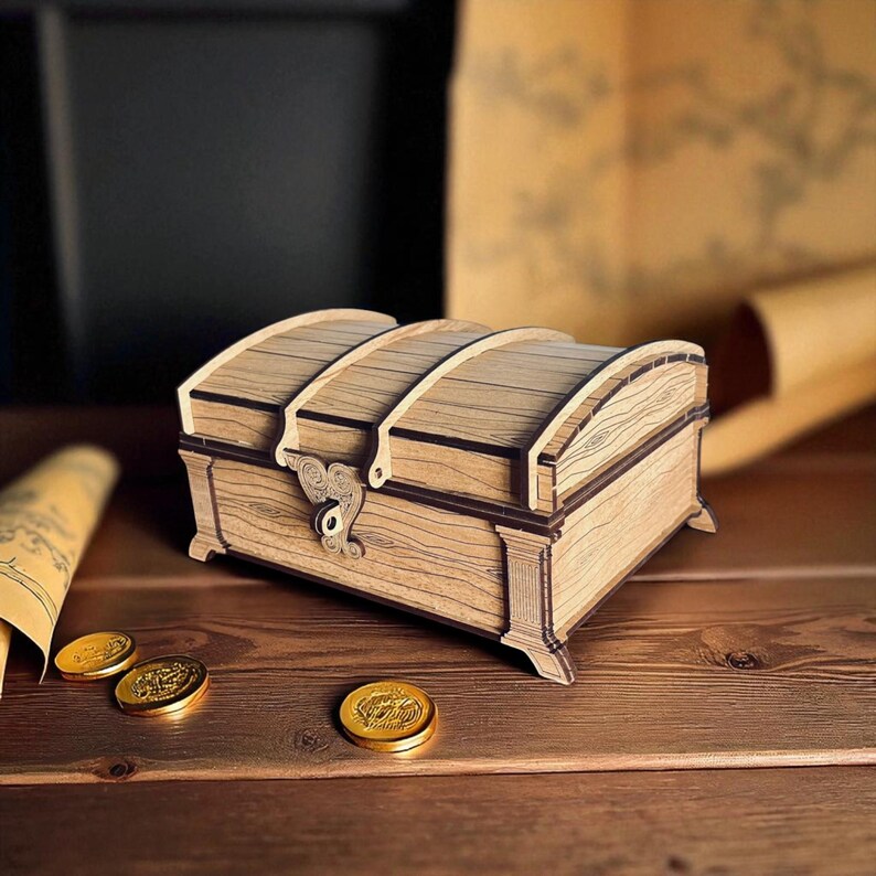 Moved - Link in Desc] Laser Cut Treasure Chest SVG File: Fantasy Dice ...
