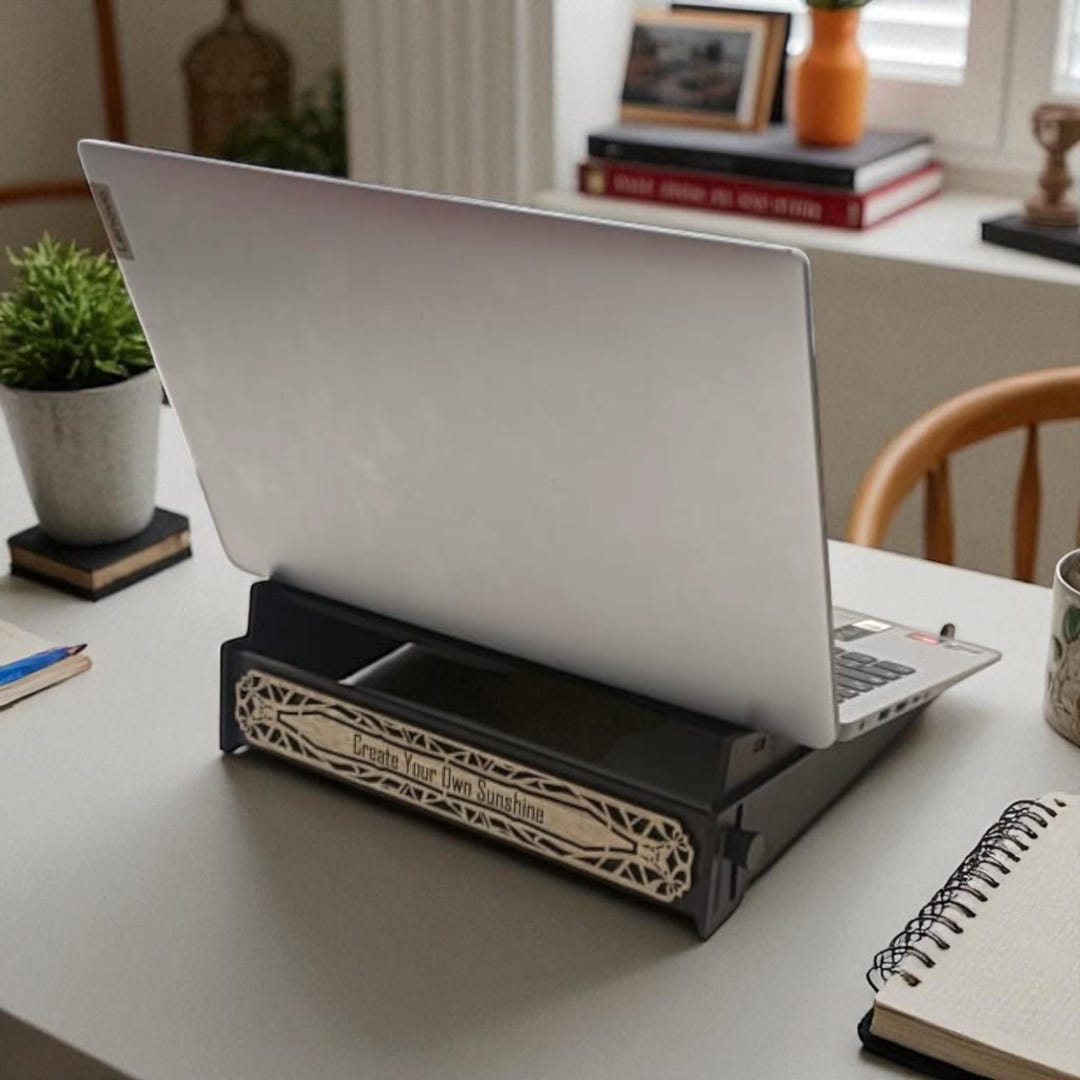 Folding Laptop Stand SVG File, Laser Cut Template, Ergonomic Computer ...