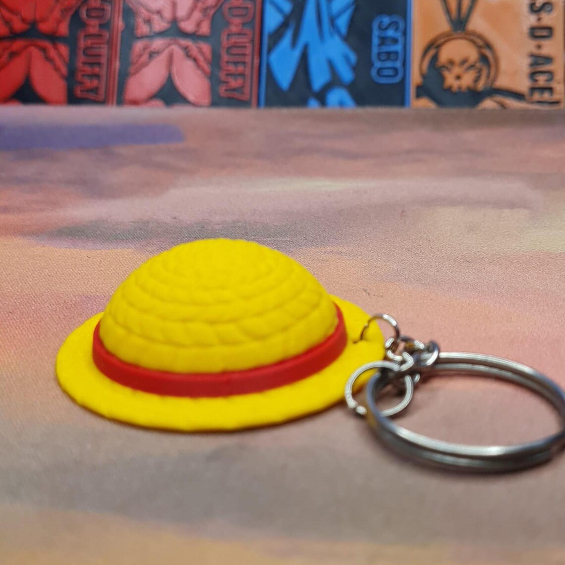 3D Printed Straw Hat Keychain | Monkey D. Luffy Keyring | Anime Fan ...