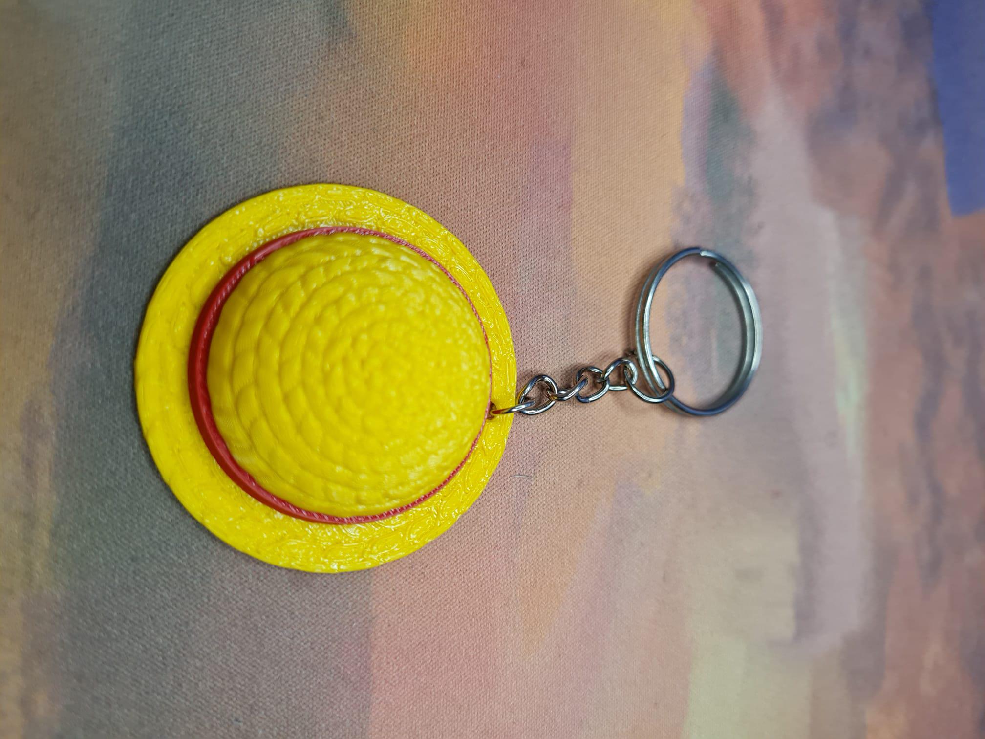 3D Printed Straw Hat Keychain | Monkey D. Luffy Keyring | Anime Fan ...