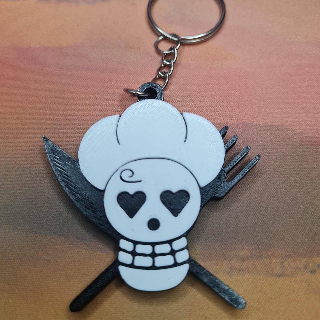3D Printed Zeff Jolly Roger Keychain | One Piece Baratie Chef Emblem ...