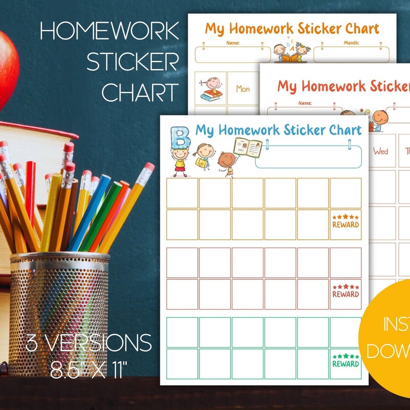 Homework Tracker Stickers - Etsy