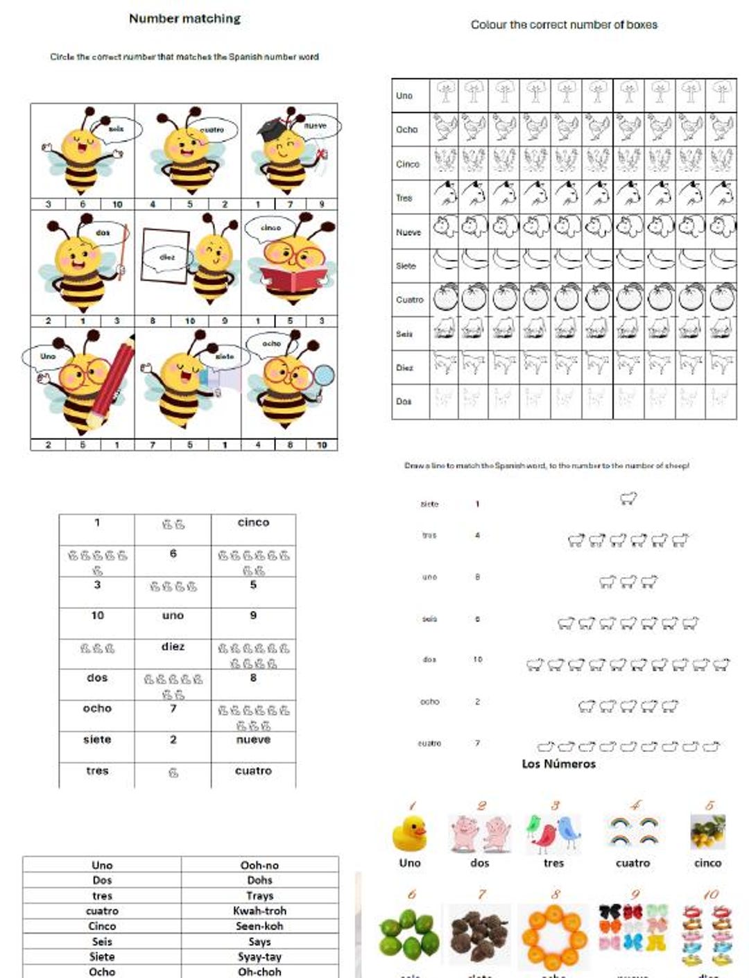 Los Números Spanish Numbers for Beginners - Etsy