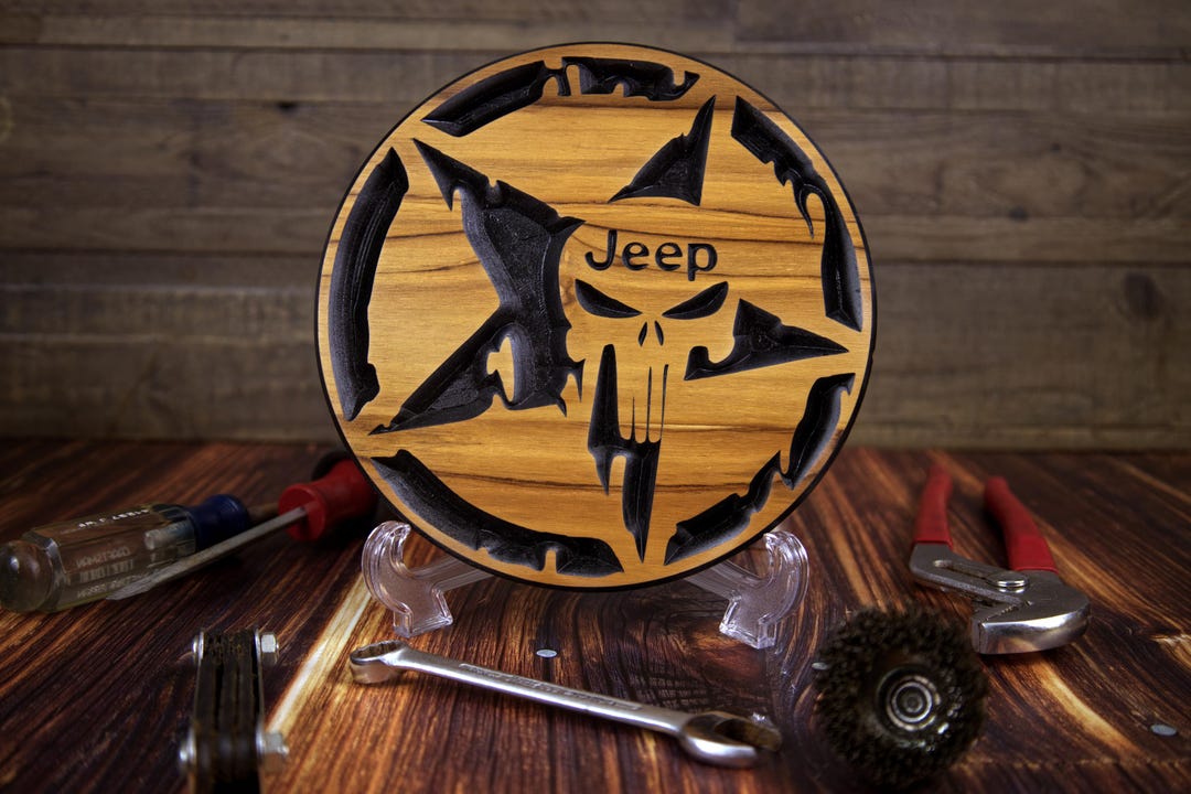 Teak Wood Jeep Sign: Handcrafted Garage Decor - Etsy