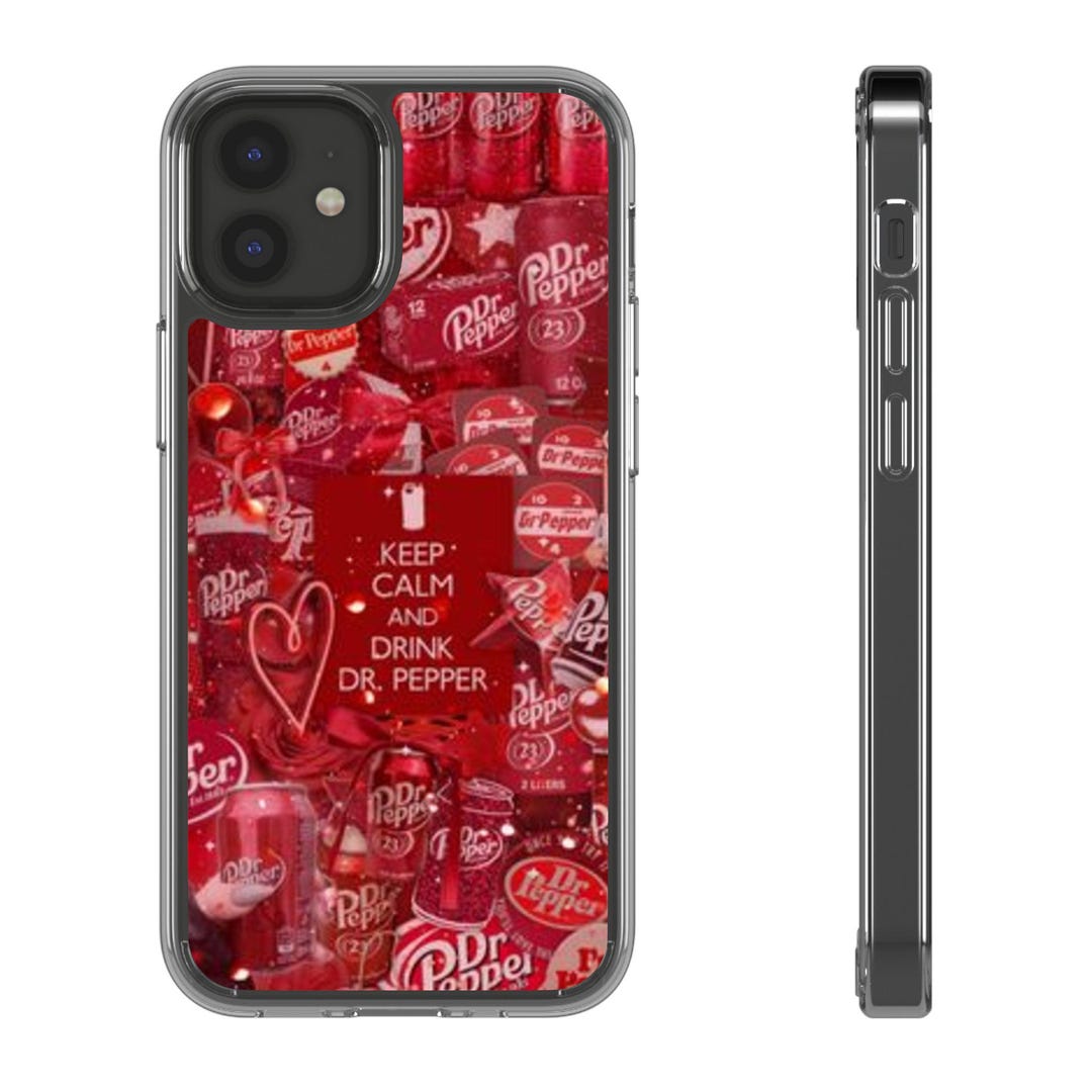 Dr. Pepper Phone Case - Keep Calm and Drink Soda, Clear Phone Cover ...