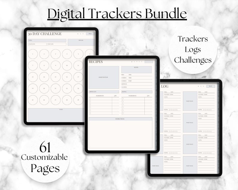 Digital Trackers Bundle - Etsy