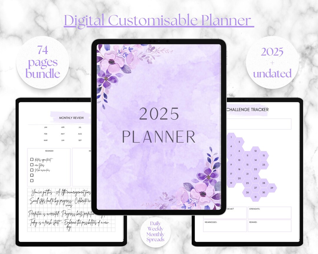 Lilac Digital Planner Template - Etsy