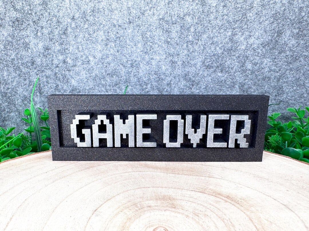 Game Over Written Pixel Art Decoration Gamer Retro Gift Geek Nerd - Etsy
