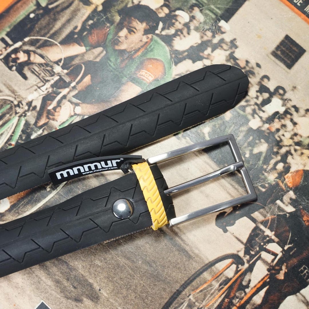 Handmade Recycled Bicycle Tire Belt: Vegan Black & Yellow - Etsy