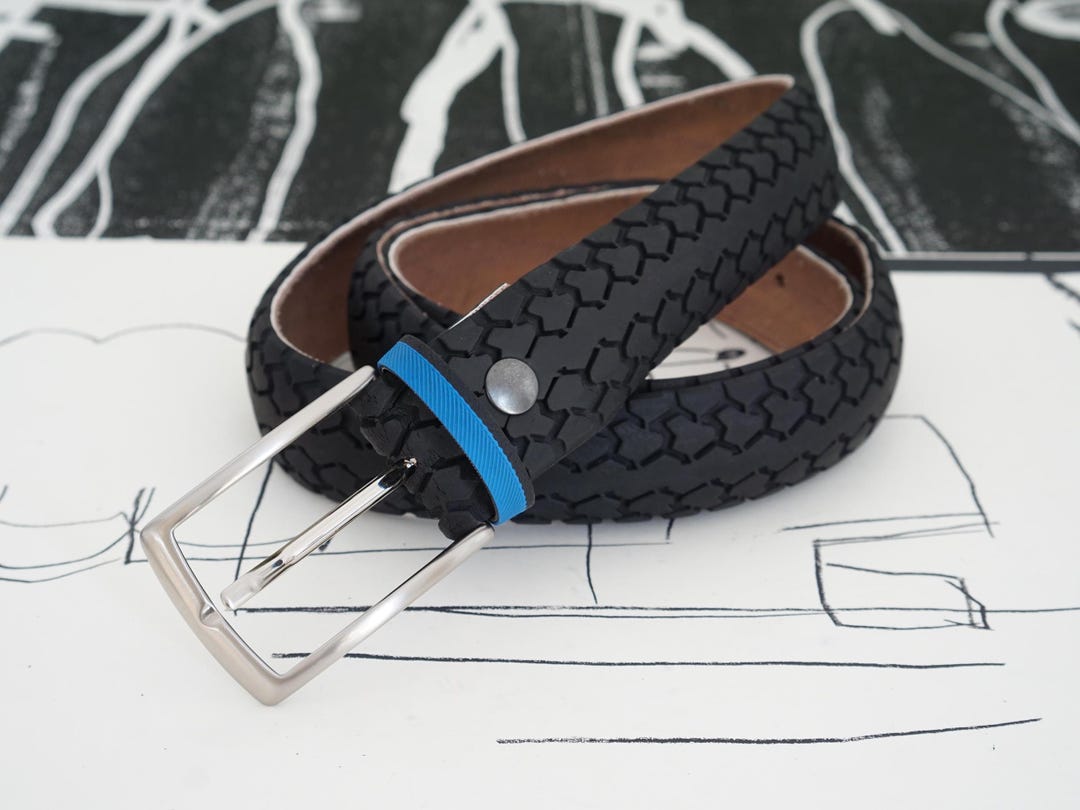 Black Belt Made From Recycled Bike Tire, Perfect Gift for Sport Lovers ...