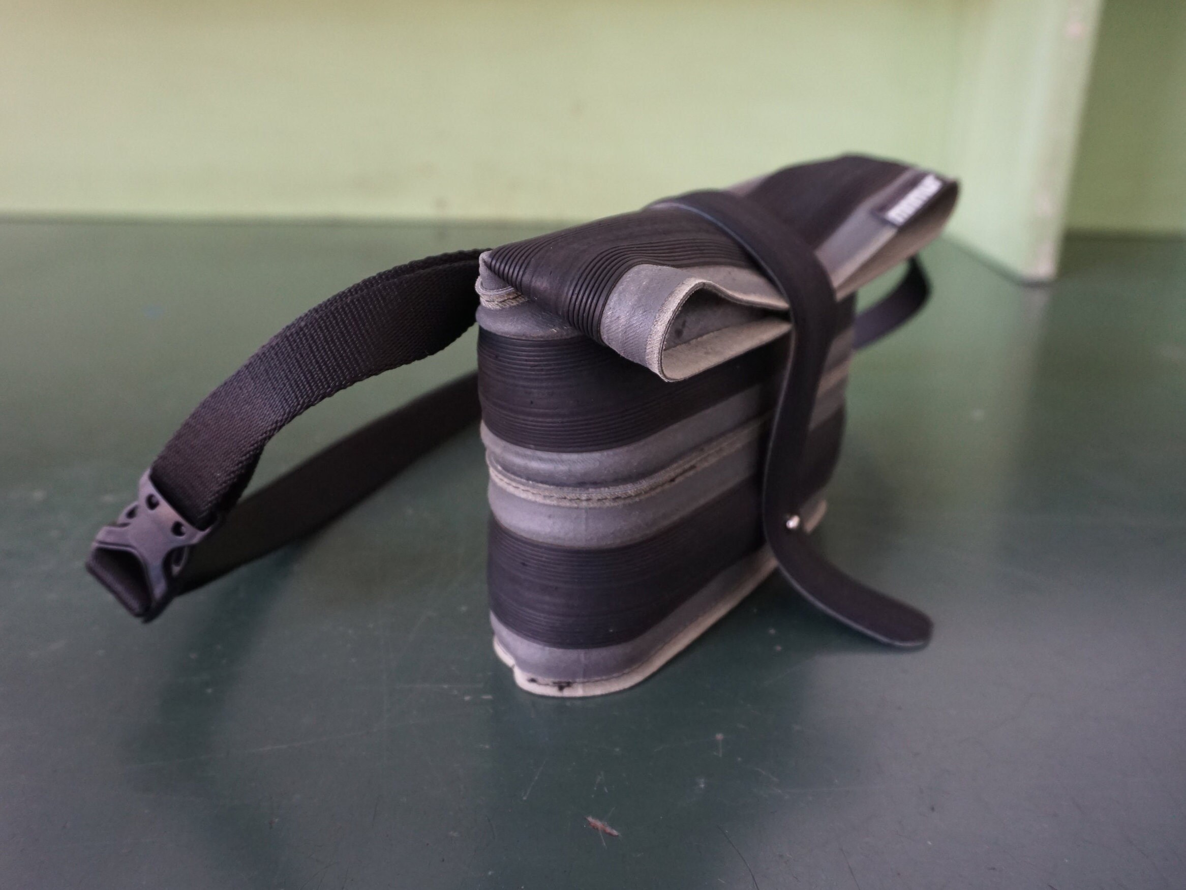 Hip Bag Made From Recycled Bike Tires Black and Grey Vegan | Etsy