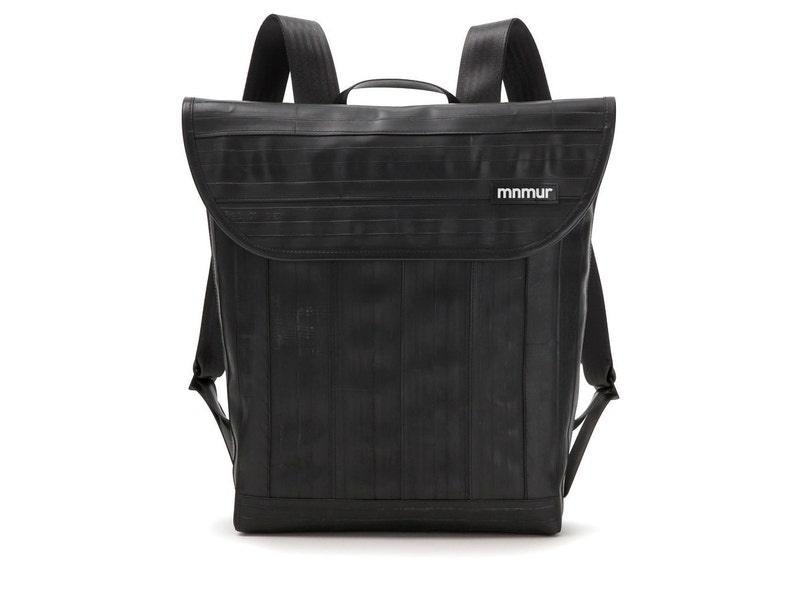 Handmade Italian Backpack: Black Durable Up-cycled Bike Tube ...