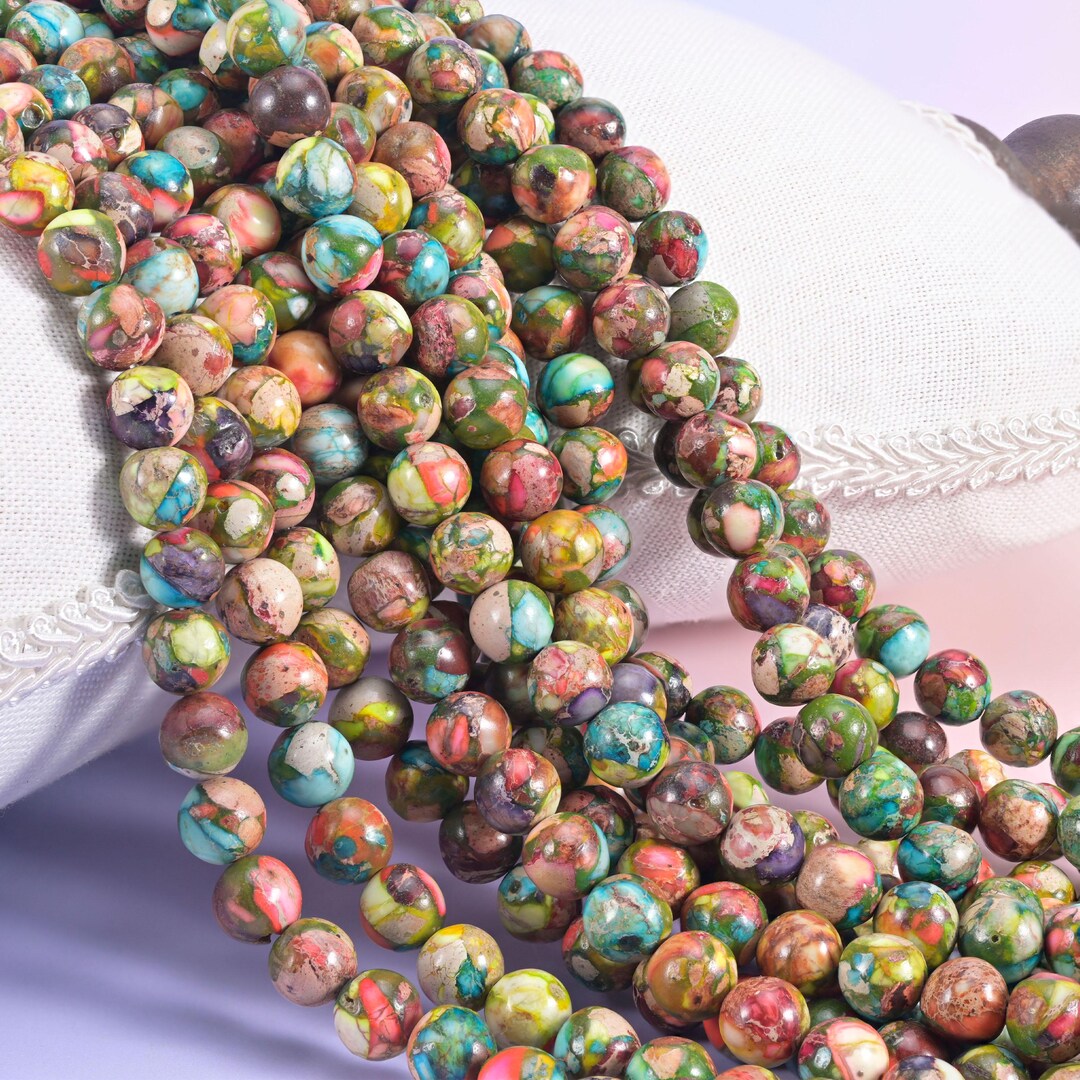 Sea Sediment Jasper Smooth Round Beads: Available in Multiple Size, 15 ...