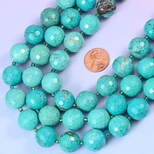 Green Howlite Faceted Round Beads Size 16mm Jewelry Making 15 Inch ...