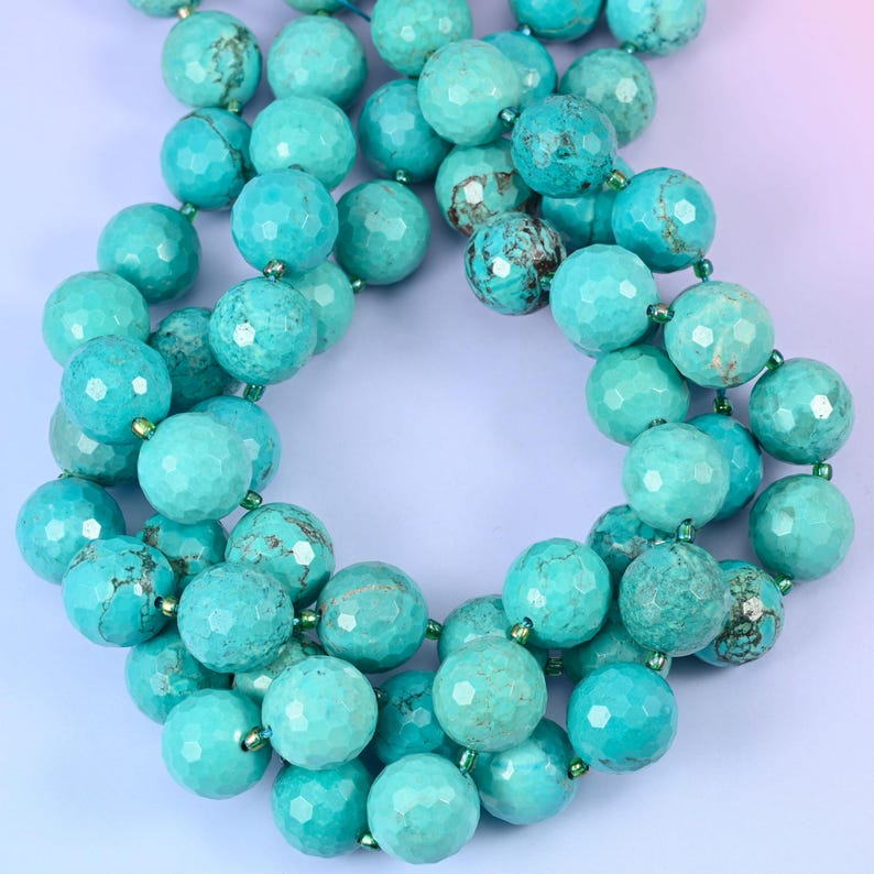 Green Howlite Faceted Round Beads Size 16mm Jewelry Making 15 Inch ...