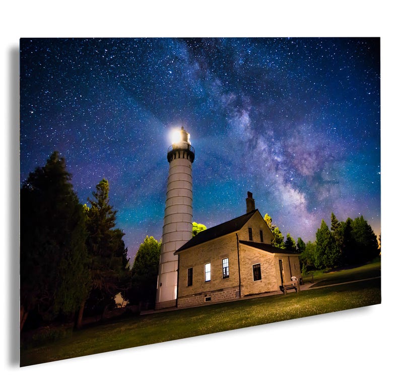 Fine Art Print of Milky Way & Cana Island Lighthouse, Lake Michigan, Door County, Wisconsin - Etsy