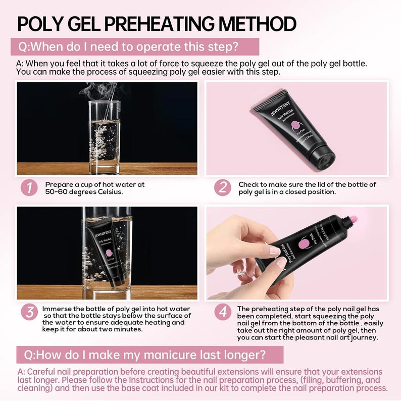 Poly Extension Gel Nail Kit: 14 Colors, Mini Lamp, Nail Art Design - Etsy