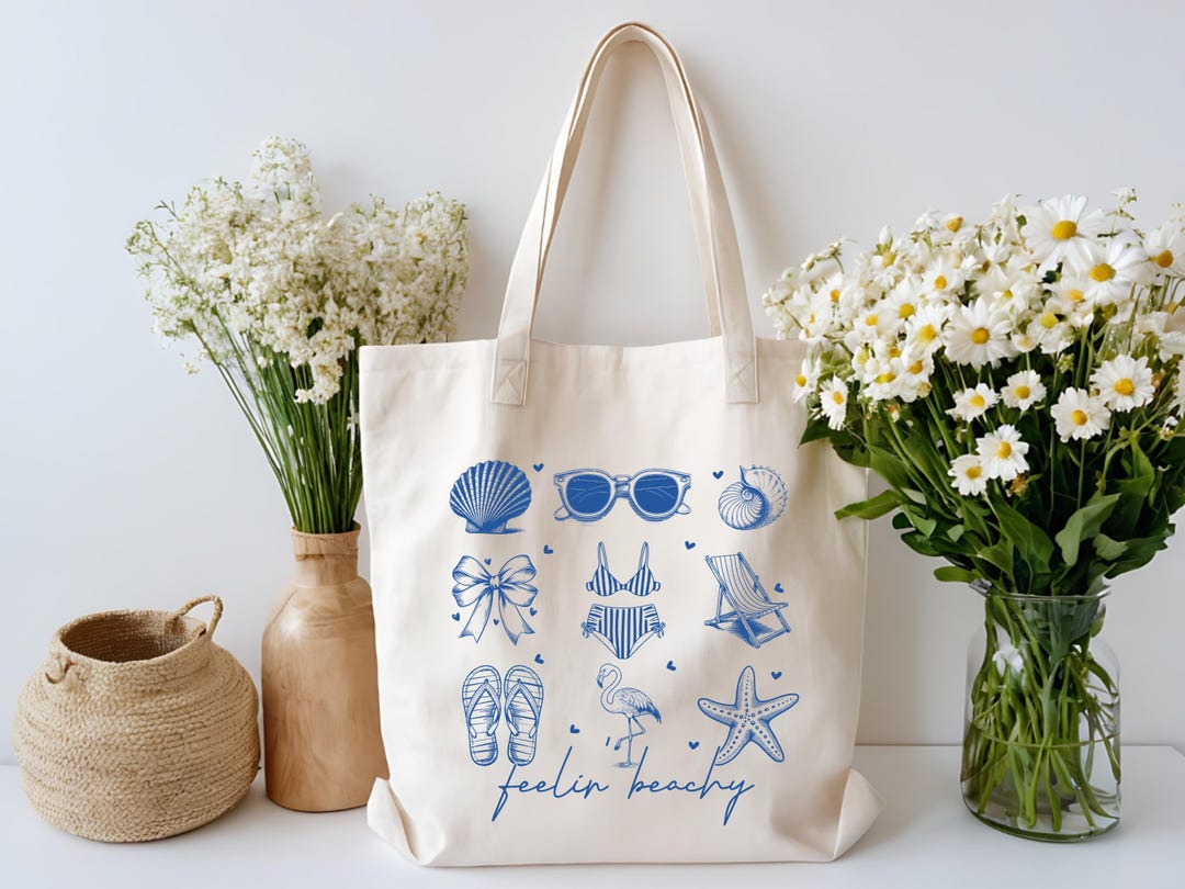 Feeling Beach Bag, Summer Vacation Bag, Coastline Tote Bag, Girl Trip ...