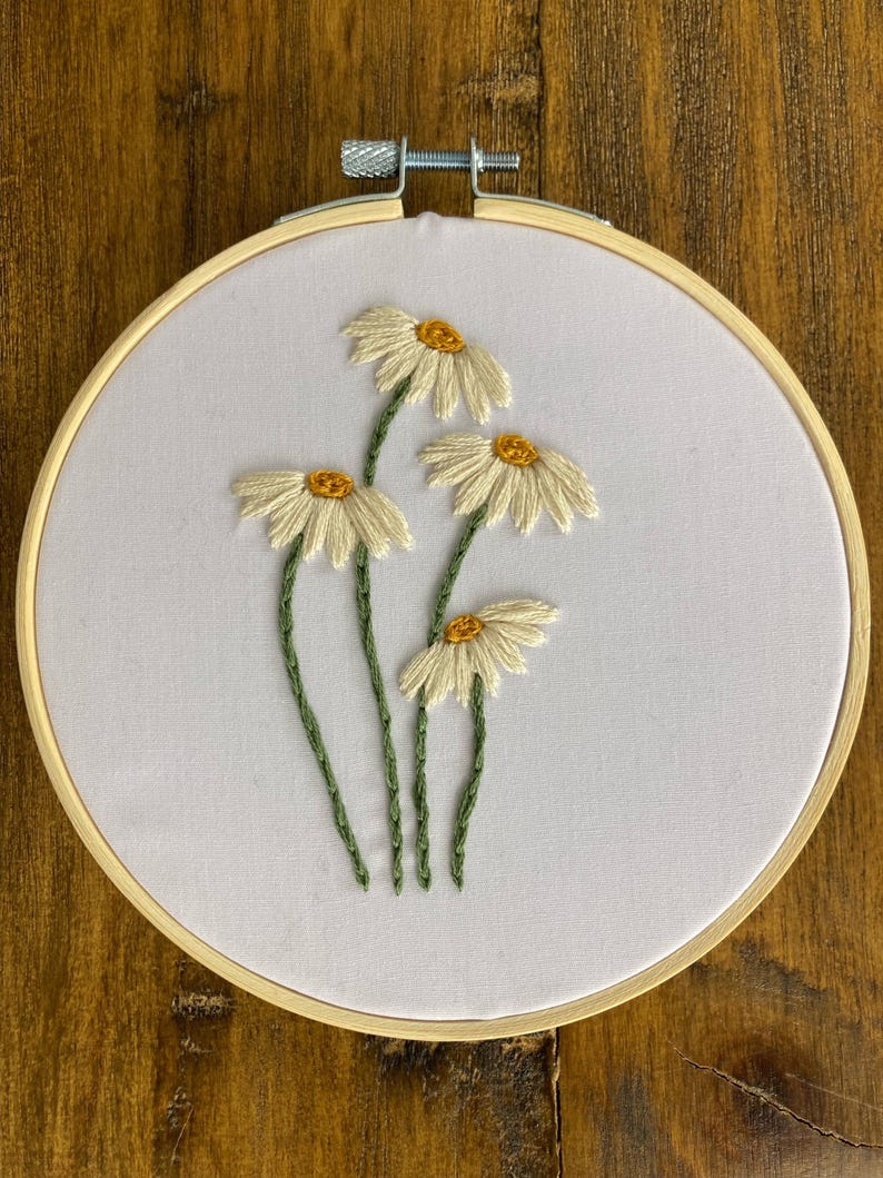 Custom Embroidered Flower Hoop | Wall Decor | Daisy - Etsy
