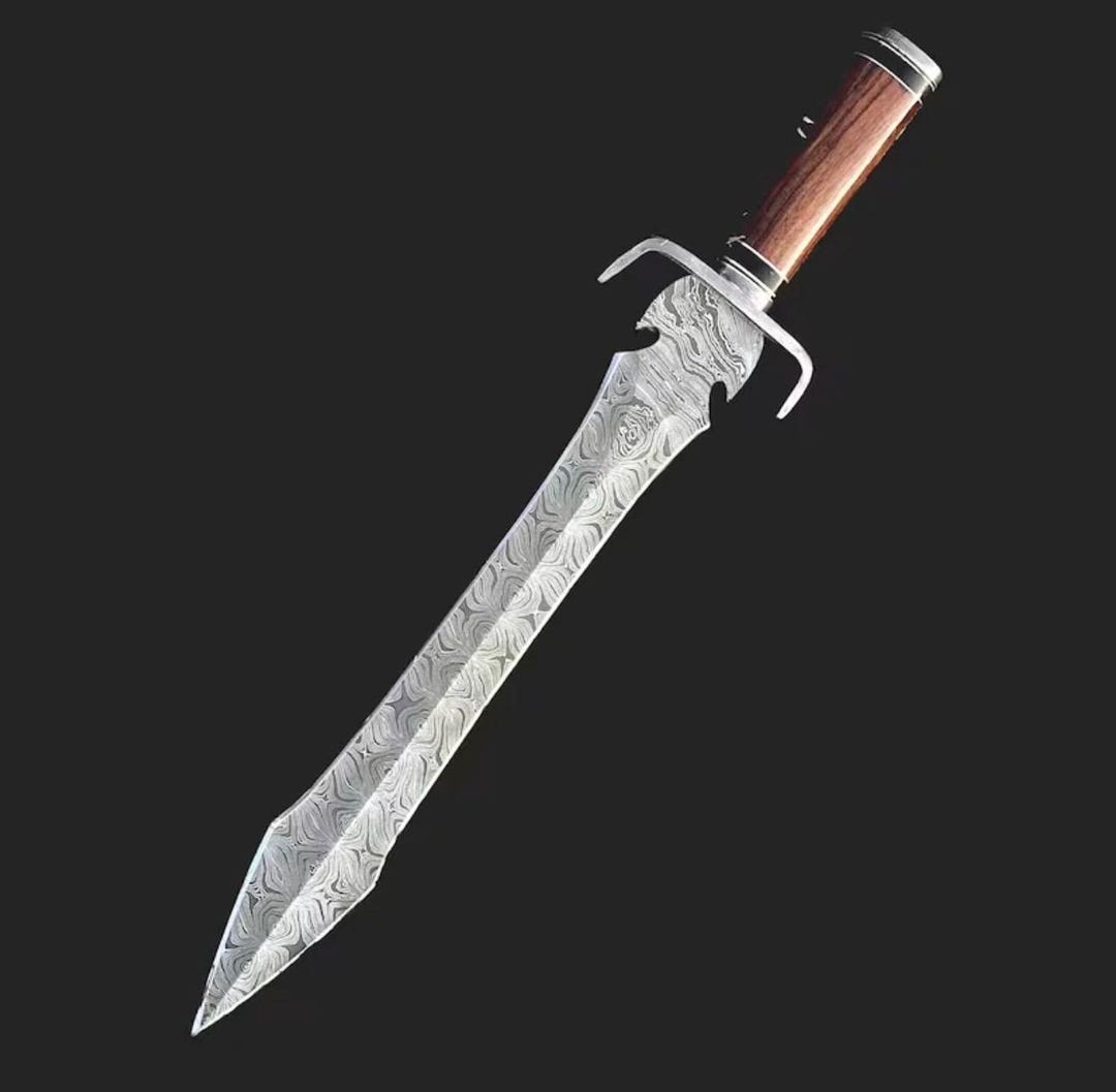 20'' Custom Handmade Damascus Steel Gladiator-inspired Handmade Viking ...