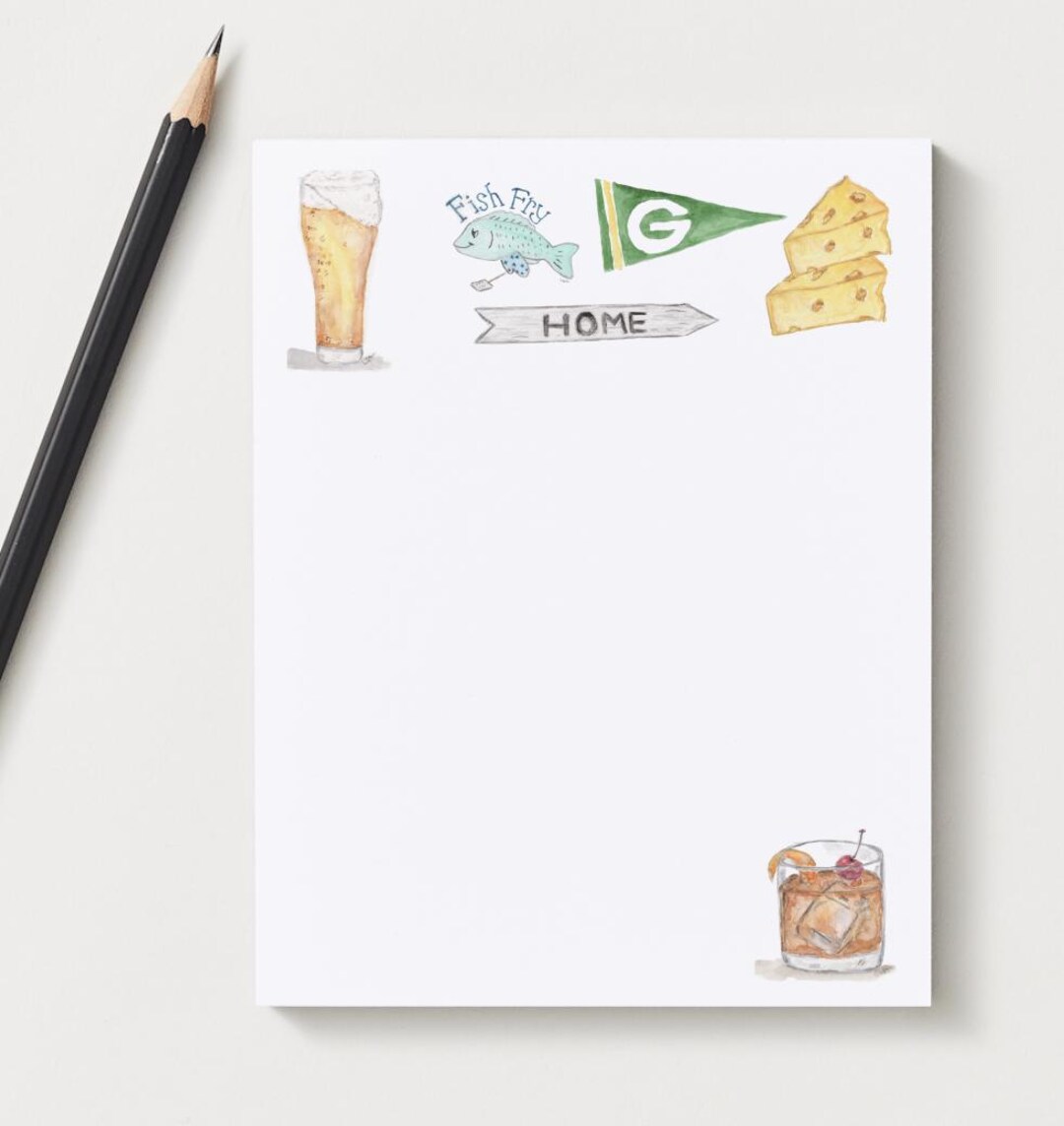 Wisconsin Icons Watercolor Illustrated Notepad - Etsy
