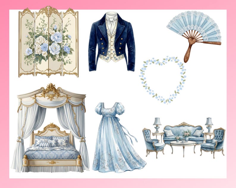 Dearest Gentle Reader Clipart Set | Regency Romance PNG Clipart ...