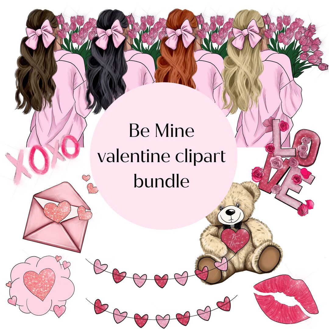 Be Mine Sparkle - Valentine Clip Art Bundle - Etsy