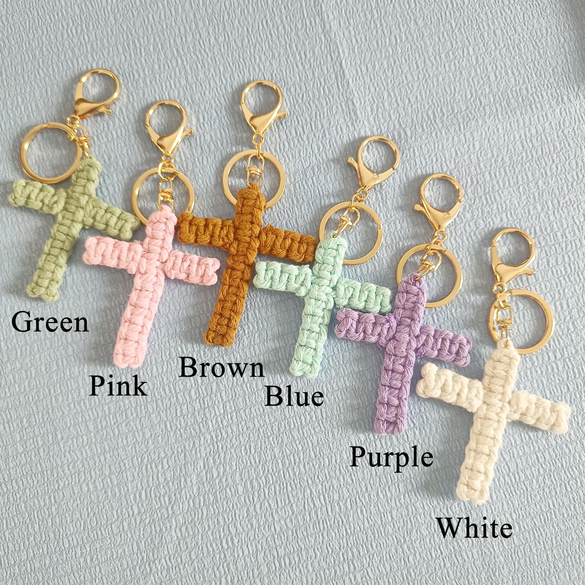 Handwoven Macrame Cross Keychain: Religious Gift - Etsy