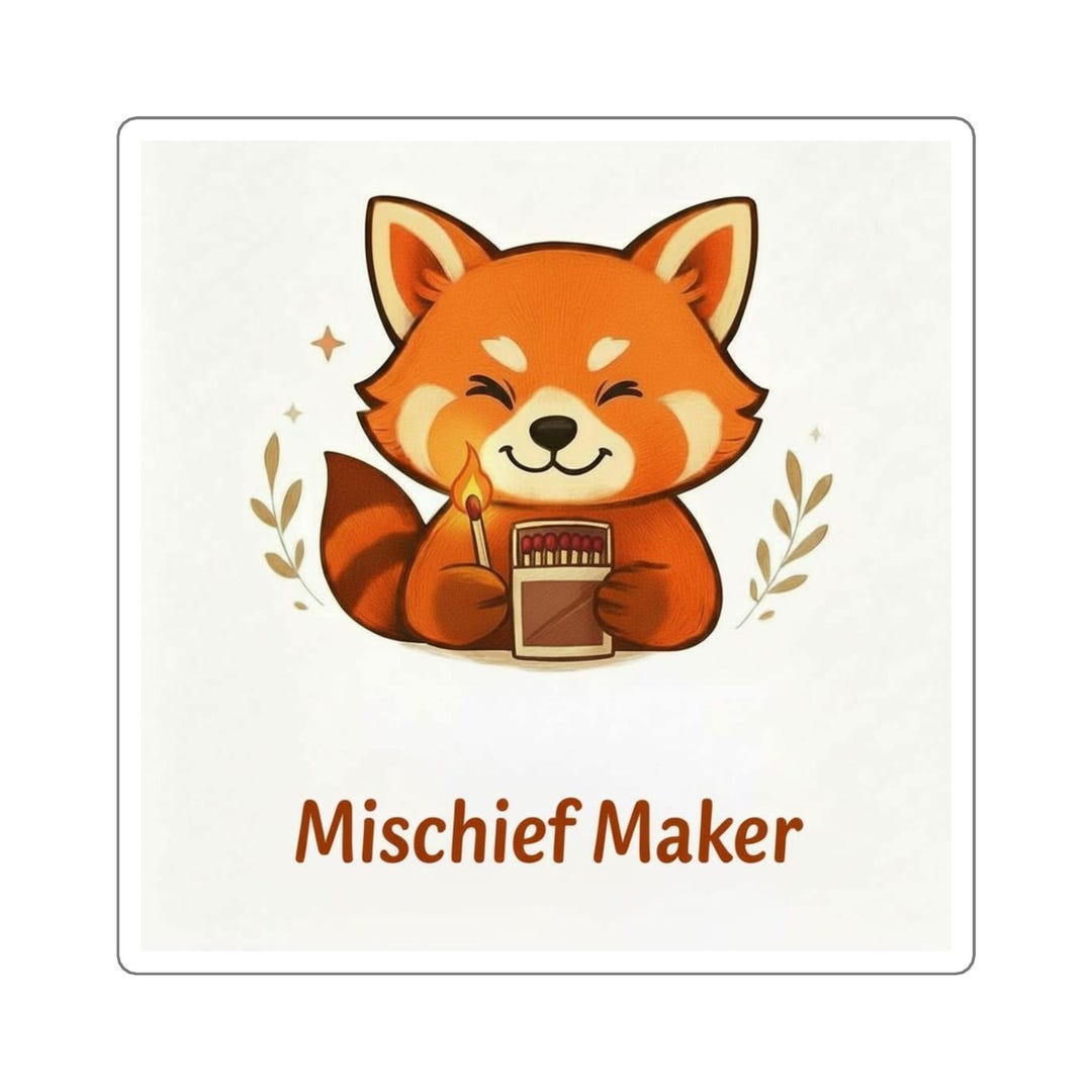 Mischief Maker the Raccoon Sticker | Square Sticker - Etsy Canada
