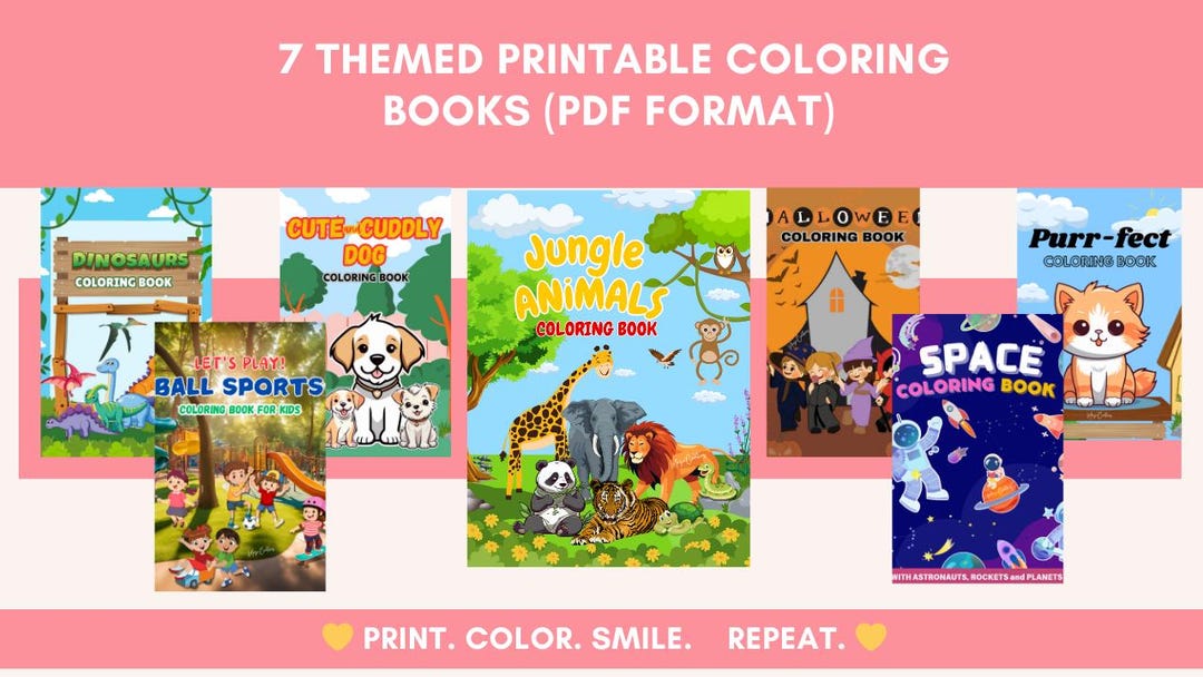 Mega Bundle Coloring Book Printables Worksheets and Activity Pages for ...