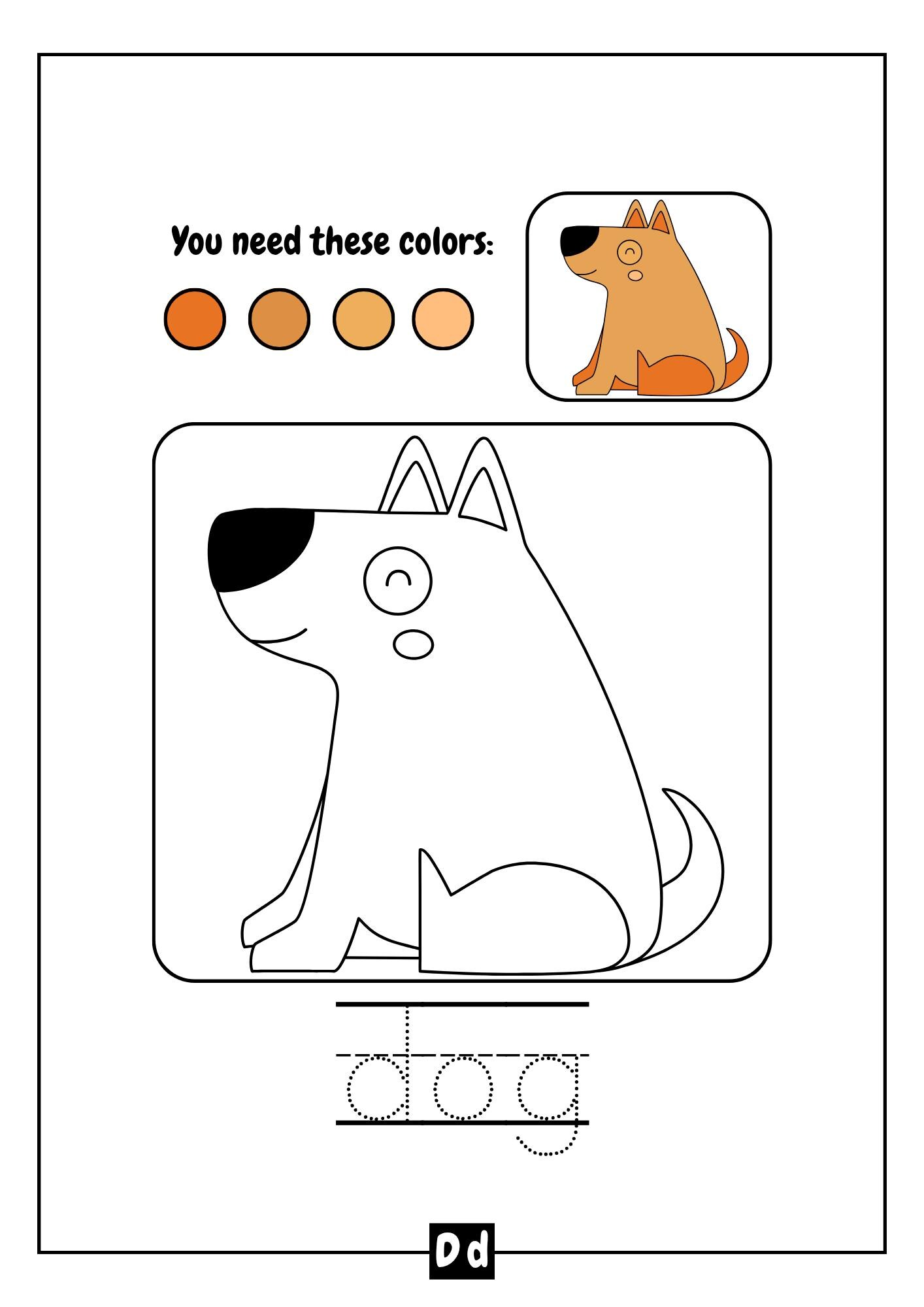 Animal Alphabet Tracing & Coloring Worksheets: Educational Printable ...