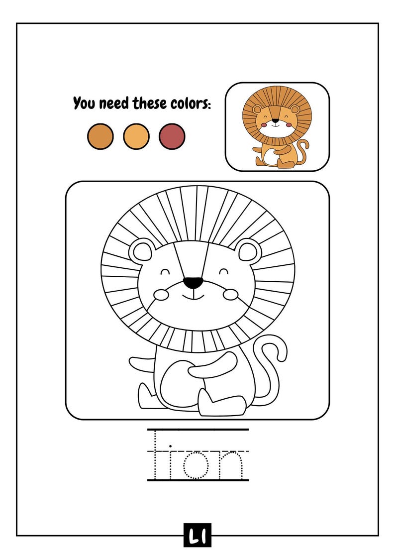 Animal Alphabet Tracing & Coloring Worksheets: Educational Printable ...